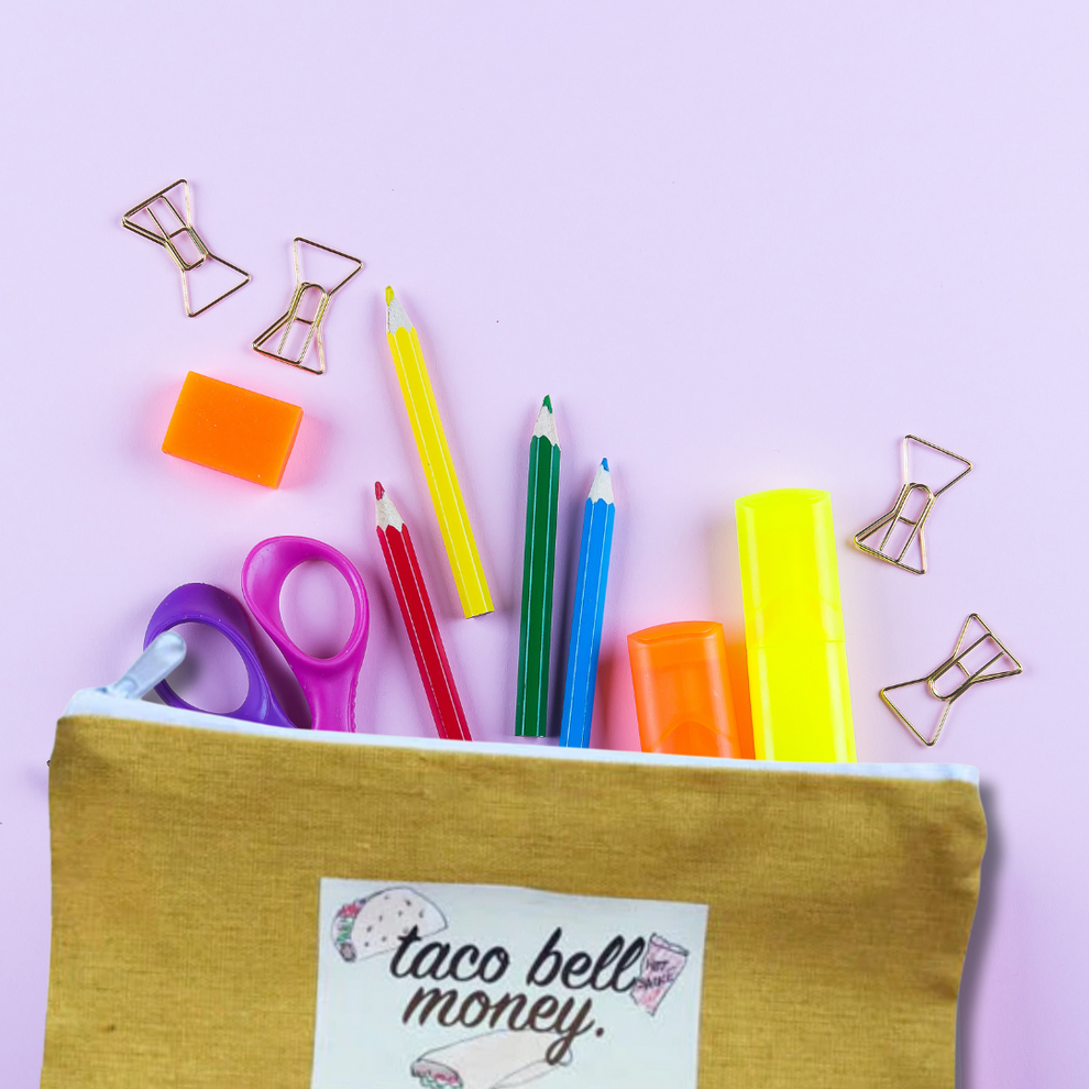 taco bellvwallet and make up bag – ratbone skinny